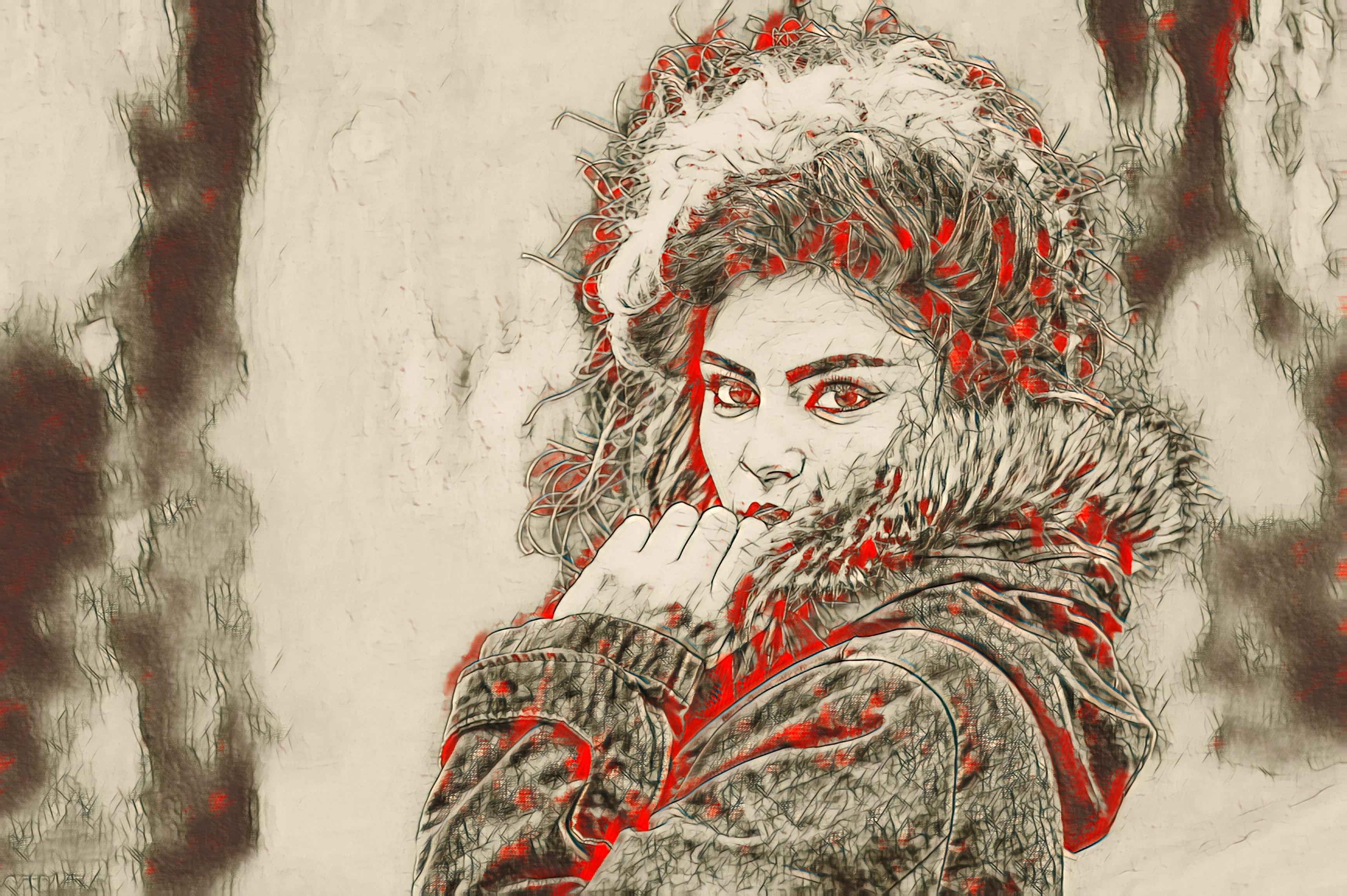 Nexmuse - Red Charcoal Sketch